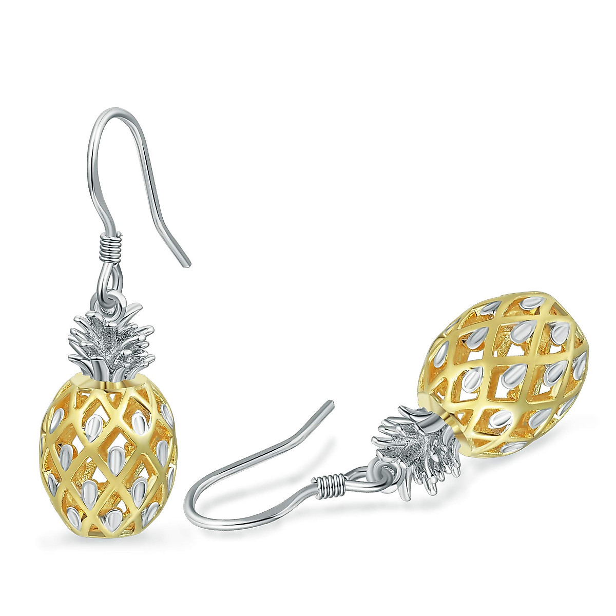 RoseJeopal Pineapple Dangle Earring S925 Hook Hawaiian Hypoallergenic Earring Jewelry for Women