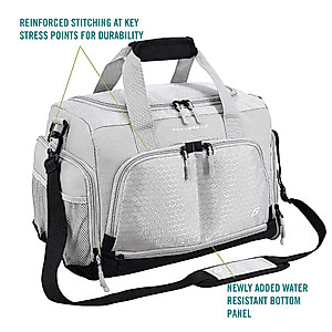 Ultimate Gym Bag 2.0: The Durable Crowdsource Designed Duffel Bag with 10 Optimal Compartments Including Water Resistant Pouch, Silver, Medium (20")