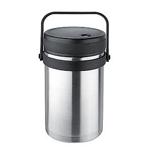 Isosteel VA-9683 1.5 liter 51 fl. oz 18/8 Stainless Steel Double-Wall Vacuum Food Container incl. 3 plastic containers