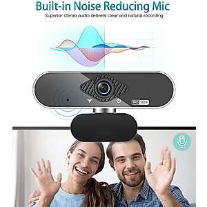 OITTIRA Webcam, 1080P Pro HD Webcam with Stereo Microphone, 110° Wide Angle, Privacy Cover, Tripod, for Conferencing, Live Streaming, Recording, Compatible with Skype/Zoom/YouTube【Upgraded Version】