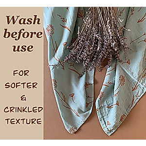 Leyl&Ari Muslin Swaddle Baby Blanket | 100% Organic Cotton Receiving Wrap (Wildflowers/Blue)