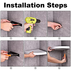 Corner Floating Shelves Wall Mount (2 Pack) (White)