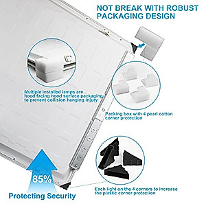 1x4 led Flat Panel Light,CRI90 3CCT 3000K/4000K/5000K Dimmable 0-10V, 8000LM,LED Light Drop Ceiling Fixture,Flat Panel Led Light,Ceiling Panels LED Troffer LED Lay for Office-Commercial Grade