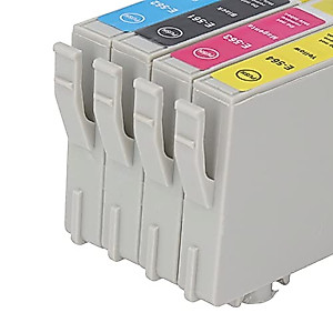 4PCS Ink Cartridge Colorfast Large Capacity BK C M Y Printer Ink Cartridge Combo Pack ABS Material for Printer Printing Documents (T0561/T0562/T0563/T0564)