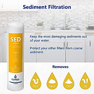 Express Water – 6 Months Alkaline Reverse Osmosis System Replacement Filter Set – 4 Filters – 10 inch Size Water Filters