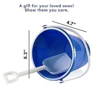 Top Race 6 Pack of 5 Beach Pails Sand Buckets and Shovels Toy - Pool and Swim Toys for Kids - Toddler Sandcastle Molds - Kids Sandbox Accesory Set for Summer Outdoor Beach Fun for Children