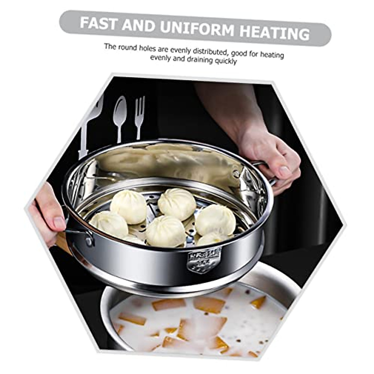 GOOHOCHY stainless steel steamer bun steamer stainless steel wok stainless cookware metal steamer basket rice cooker rack seafood steam Basket Steaming Tool Buns Steamer Kitchen Tool tray