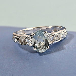 925 Sterling Silver Sky Blue White Topaz Statement November Birthstone Ring For Women Jewelry Size 7 Cttw 1.2 Unique Birthday Gifts for Women