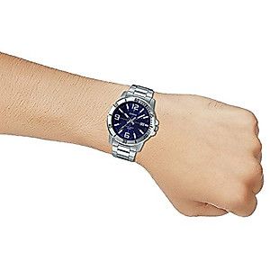 Casio MTP-VD01D-2BV Men's Enticer Stainless Steel Blue Dial Casual Analog Sporty Watch