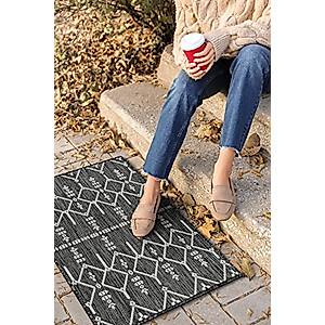 Adiva Rugs Outdoor Indoor Area Rug, Weather Resistant, Easy to Clean, Stain Resistant Floor Mat for Dining Room, Backyard, Deck, Patio (Pebble Weiss, 2' x 3')