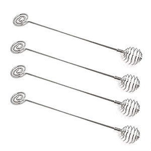 Honbay 4PCS Stainless Steel Honey Dipper Sticks Honey Spoon Dippers Stir Sticks Mixing Spoon for Honey Melted Chocolate Albumen