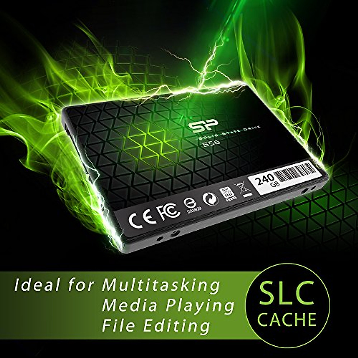 Silicon Power 240GB SSD 3D NAND With R/W Up To 560/530MB/s S56 SLC Cache Performance Boost SATA III 2.5" 7mm (0.28") Internal Solid State Drive (SP240GBSS3S56B25AZ)