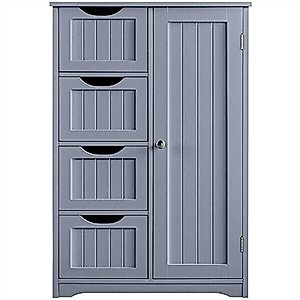 Wood Barhroom Floor Cabinet/Kitchen Cupboard with 4 Drawers,Hallway Cabinet Fabulou Cabinet Bathroom cabinets Bathroom Accessories Bathroom Set Bathroom Sets Bath Accessories