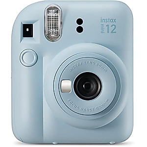 Fujifilm Instax Mini 12 Instant Film Camera (Pastel Blue), Fuji Instax Film Value Pack 30 Sheets, Protective Case, Instax Gift Bundle