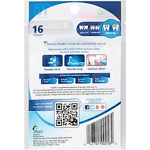 DenTek Easy Brush Wide Interdental Cleaners 16 Count (Pack of 2)