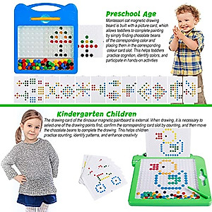 Magnetic Dots Board for Kids, Travel Toys Magnetic Drawing Board, Montessori Magnetic Dot Art Doodle Educational Preschool Toy for Boys Girls
