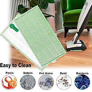 QIXIAMO 6Pcs Professional Microfiber Mop Floor Flat Mop Reusable Washable Mop Pad Mopping for SP600