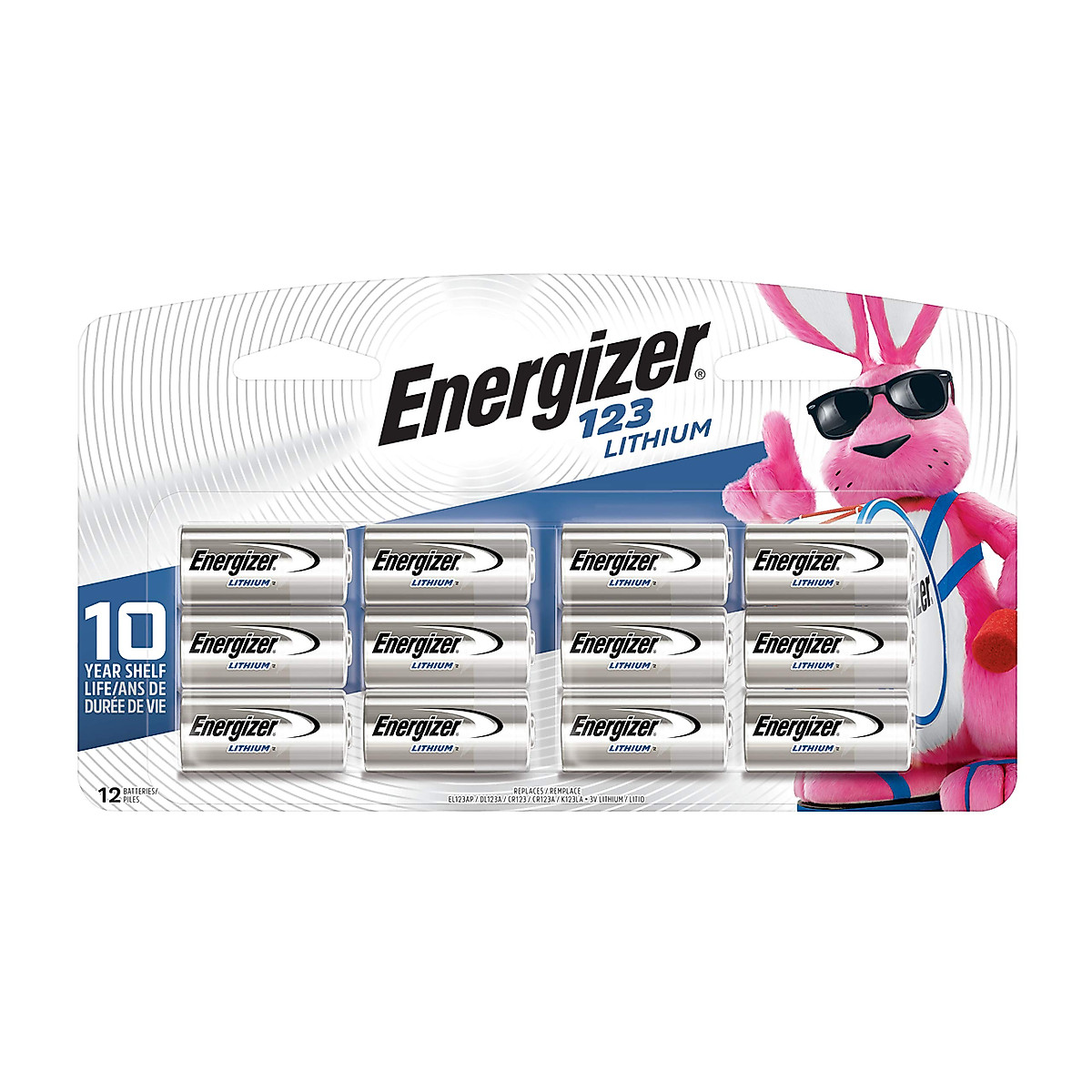 Energizer 123 Lithium Batteries (12 Pack), 3V Photo Batteries
