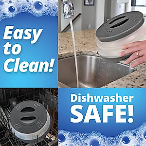 HOVER COVER Magnetic Microwave Splatter Cover 2.0 Design, Collapsible Microwave Cover for Food - Upgraded Magnets, Vented Microwave Food Cover, 12-inch, BPA-Free - Charcoal