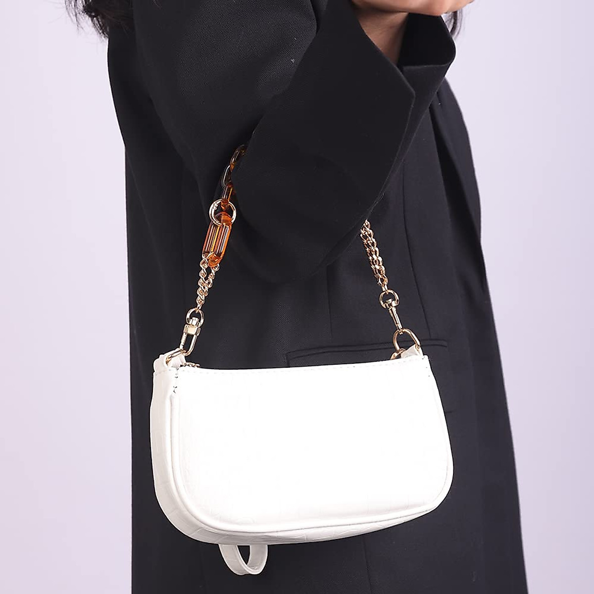 Wiwpar Acrylic Amber Bag Chain Shoulder Bag Purse Replacement Chain Straps for Women's Handbags (Style 4)