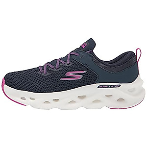 Skechers Women's GO Run Glide Step Hyper-Dash Charge Sneaker, Navy, 9