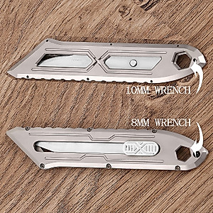 XMANSUN Titanium Utility Knife Garden Grafting Cutter Knife Retractable Knife Replaceable Cutter Blade (WT-T)