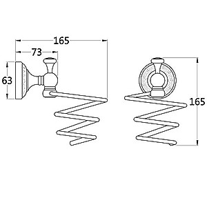 Leyden Antique Brass Hair Dryer Holder,Retro Blow Dryer Holder Hanger Rack Spiral Bathroom Accessories,Hair Care Tools Organizer Wall Mounted