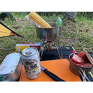 iClimb 1 Anti-Sinking Large Feet Chair and 1 Folding Table Bundle, Ultralight Compact for Single Adult Outdoor Backpacking Camping Hiking Beach Concert