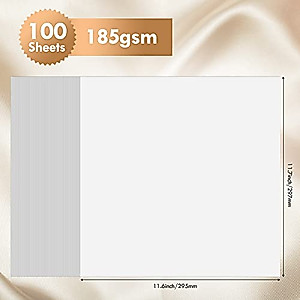 Kosiz 100 Sheets White Cardstock Paper 11.6 x 11.7'' 185 GSM 70 lb Card Stock Smooth Printer Cardstock for Arts Scrapbooking Wedding Invitations Menus Business Greeting Cards, 98 Brightness