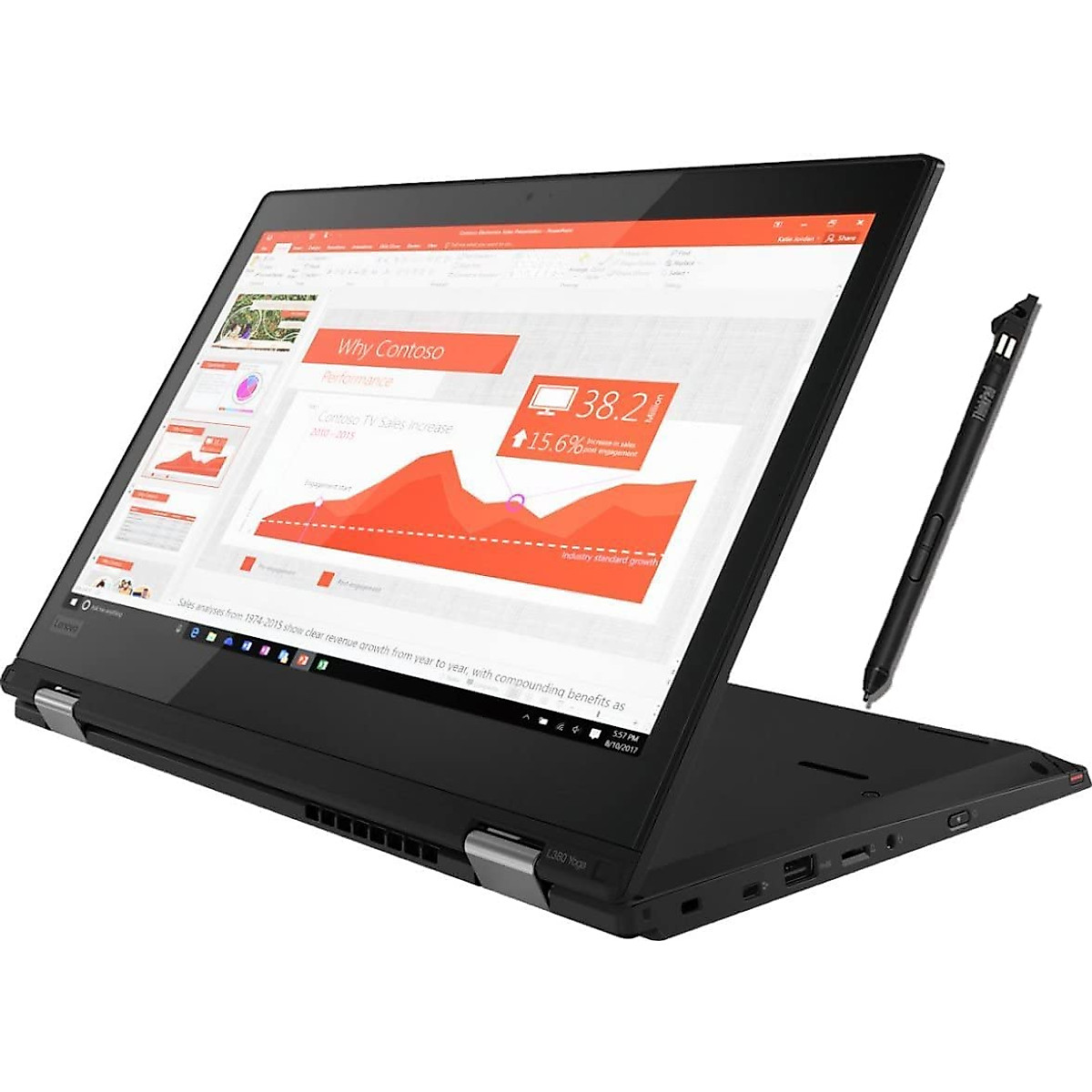 Lenovo ThinkPad L380 Yoga 2-in-1 Laptop, 13.3" FHD Touchscreen, Intel Core i5-8250U, 16GB RAM, 512GB SSD, Fingerprint Reader, Backlit Keyboard, Stylus Pen, Windows 10 Pro (Renewed)