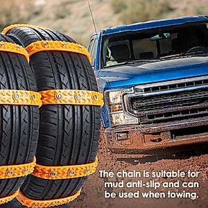 DEDC 10 PCS Car Snow Chains, Universal Fit Anti-Slip Car Chains,Winter Driving Security Chain, Emergency Thickening Anti Skid Snow Grips for SUV Car, Traction Mud Chain for Tire Width 7.2-11.6 Inches