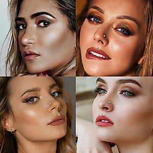 Sllaiss 8 Pcs 20G Nose Ring Studs Made with Austrian Crystal for Women Stainless Steel 1.5mm 2mm 2.5mm 3mm Nose Piercings Set Body Jewelry Hypoallergenic