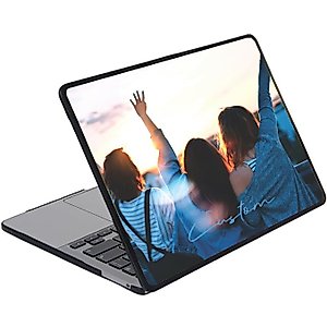 Custom Hard Shell Cover for MacBook Pro 16" 14" 13" Air 15 13.6 13 Inch Mac Photo Picture Logo Text Name Image Customizable DIY Design, Personalized Transparent Clear/Black Edge Frame Laptop Case