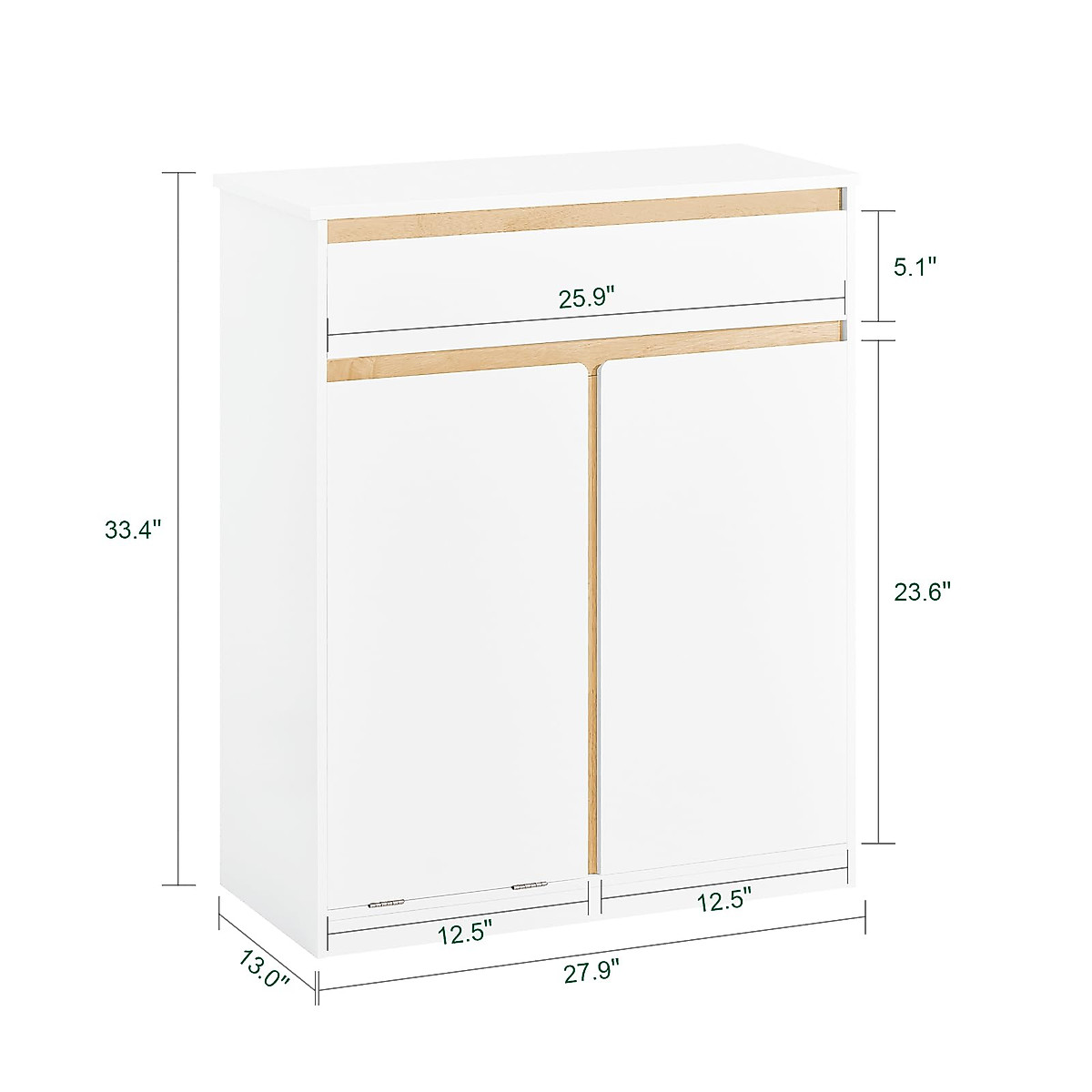 Haotian Tilt Out Laundry Hamper Cabinet Bathroom Cabinet with Hamper Hidden Laundry Hamper Storage Cabinet, White BZR79-W