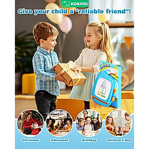 KOKODI Toddler Magnetic Drawing Board with Sturdy Legs, Large Colorful Mess Free Sketch Scribble Doodle Pad, Easter Birthday Gifts Toys for Boys Kids Preschooler Age 18 Month to 1 2 3 Years Old