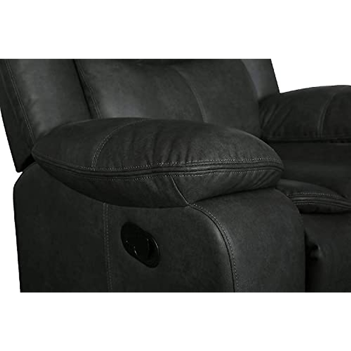 Blackjack Furniture Marsden Modern Leather Air Reclining Living Room Loveseat, Gray