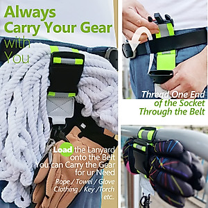 High Visibility Glove Clips - 2" W Adjustable Glove Clips for work Glove Holder Clip Firefighter Glove Strap w/Reflective Tape Glove Clips for Construction & Firefighter Gear Firefighter Accessories
