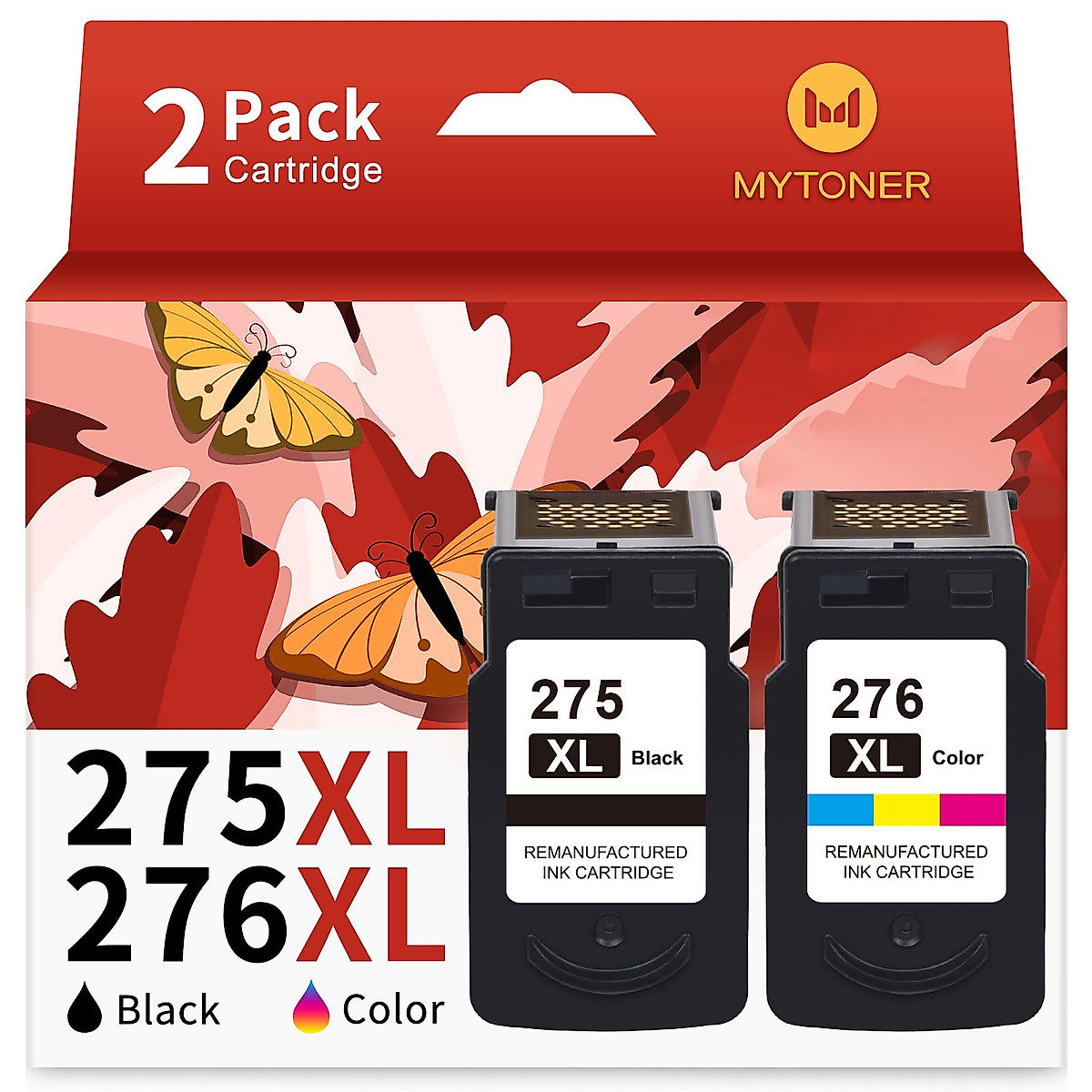 MYTONER Remanufactured Ink Cartridge Replacement for Canon 240XL 241XL PG-240 XL CL-241 XL Combo Ink for PIXMA MG3620 TS5120 MX532 MG3520 MX472 MX452 MG3220 MG2220 Printer (Black, Tri-Color, 2P)