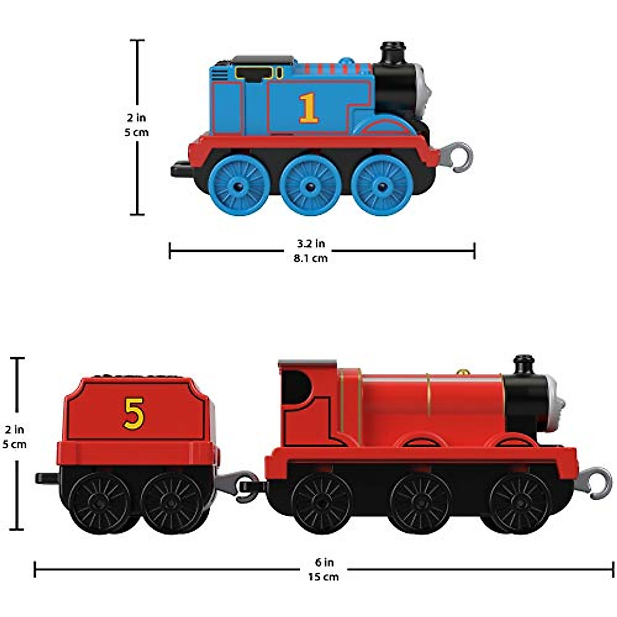 Thomas & Friends - Thomas & James Set of 2 Push-Along Train Engines for Preschool Kids Ages 3 Years and Up