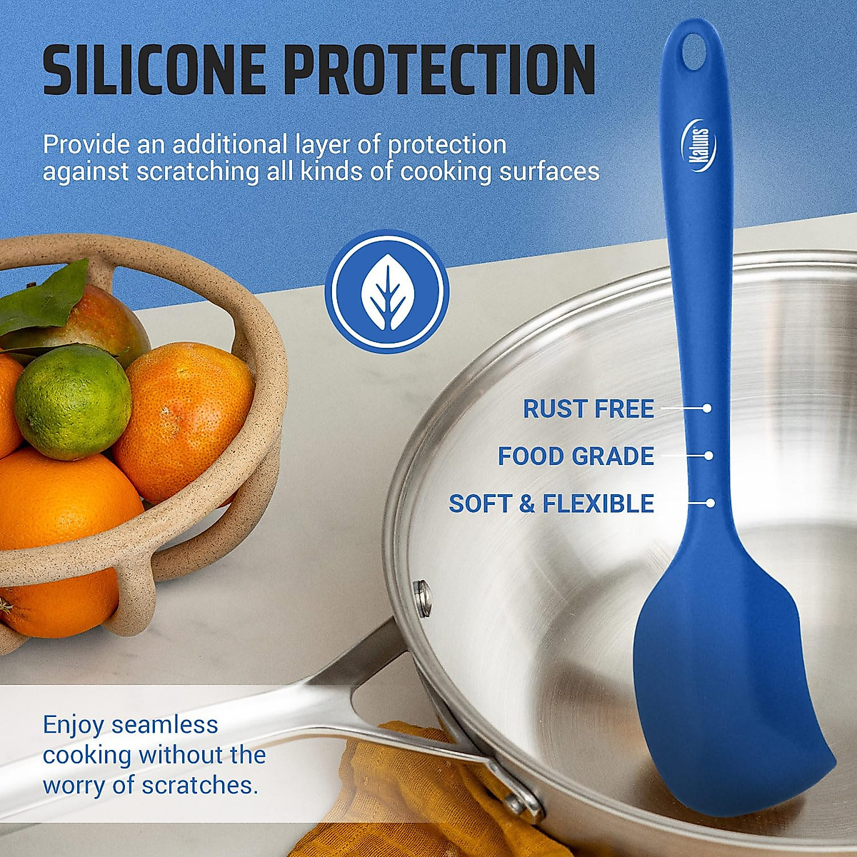 Kaluns Silicone Kitchen Utensils Set 24 Pcs Silicone Cooking Utensils Set - Can Opener, Masher, Turner, Spatula 446°F Heat Resistant Non-Stick - Premium Silicone and Stainless Steel Utensil Set