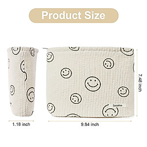 Aucuu Smile Face Cosmetic Bag, Corduroy Large Capacity Makeup Bags for Women, Smile Makeup Bags Travel Toiletry Bag Accessories Organizer