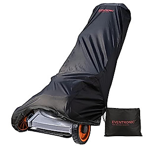 Eventronic Lawn Mower Cover, Heavy Duty 420D Marine Grade Fabric, Waterproof Push Mower Cover, Universal Lawn Mower Cover with Drawstring & Cover Storage Bag