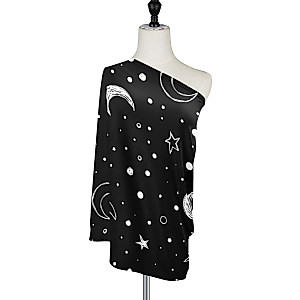 Nursing Cover Breastfeeding Scarf Night Sky Moon Stars - Baby Car Seat Covers, Stroller Cover, Carseat Canopy (11eb11i)