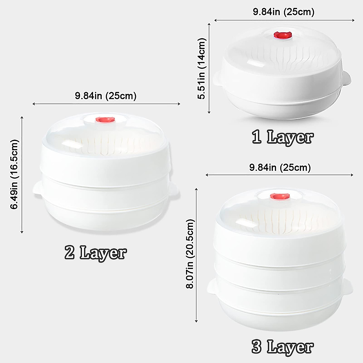 PYSUL Microwave Steamer for Vegetables, Veggie Steamer, Micro Cookware, Microwave Heating Bowl, Steamer for Cooking, Steamer Bowls for Microwave