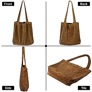 VIIVY VIYIV Women's Canvas Tote Bag Corduroy Large Capacity Shoulder Bag Satchel Hobo Shopping Bags College School Books Bag