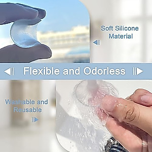 INTEGEAR Door Stoppers Wall Protector, 8PCS Transparent Round Wall Door Handle Stoppers - 1.57" Self-Adhesive Rubber Bumpers, Wall Shield Cushions for Protecting Walls and Furniture