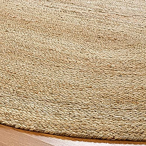 Superior Hand Woven Natural Fiber Reversible High Traffic Resistant Braided Jute Area Rug, 8' x 10' Oval