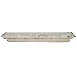 DQ DQ HOME DECOR Cheyenne Wall-Mount Display Shelf, Wall Shelves Organizer for Bedrooms, Hallways, Stairways, Entryways, Kitchens, and Bathrooms, Distressed White 36IN