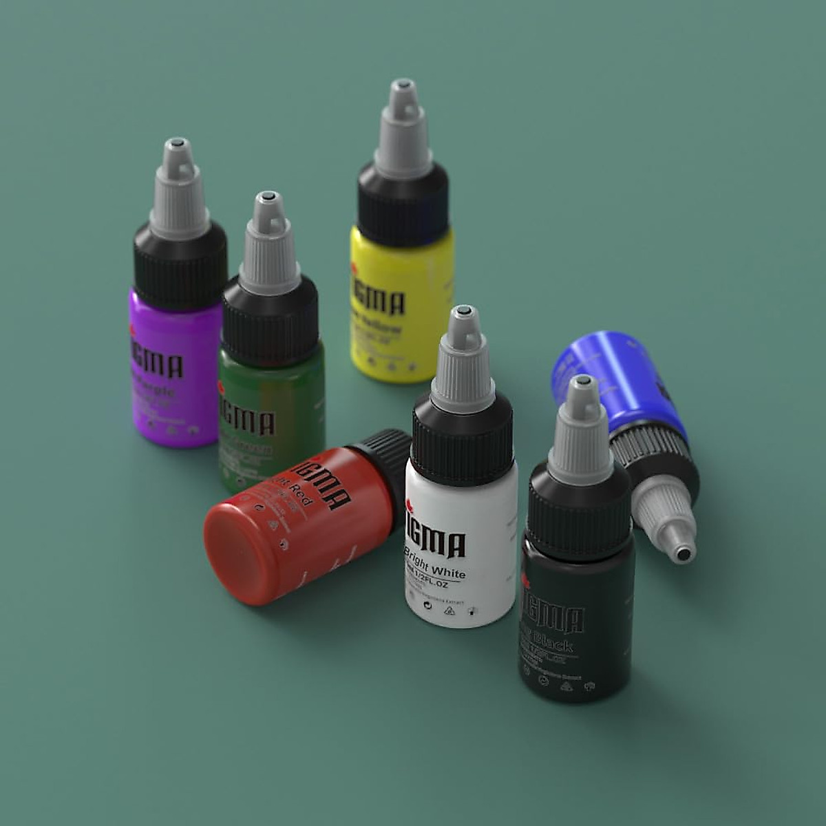 STIGMA Professional Tattoo Ink Color Set 14 Colors with 15 ml 1/2oz per Bottle Tattoo Ink Set for Tattoo Artist and Beginners Tattoo Supplies TI4003-15-14