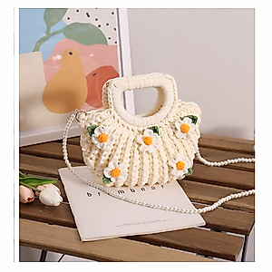 WYKDD Handmade Knitting Bag Wool Crochet Knitting Material Bag Hand Knitting Finished Bag